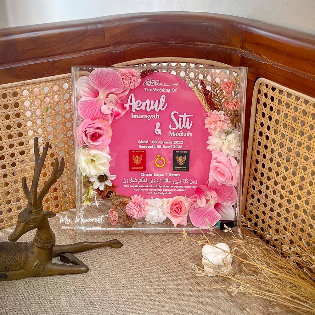 Jual Mahar Botanique/ mahar Pernikahan bunga rustic frame akrilik ...