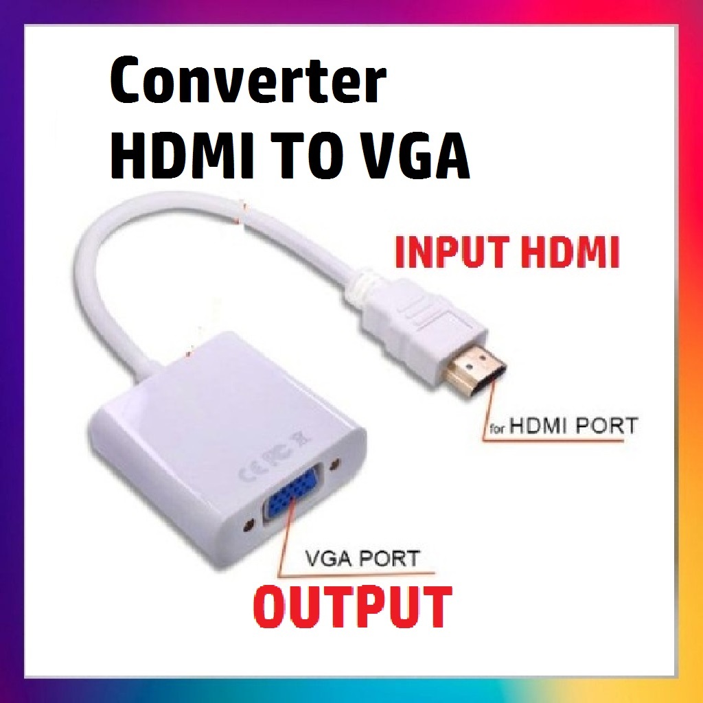 Jual Converter HDMI to VGA - konverter HDMI male to VGA female - konektor proyektor HIGH QUALITY ...
