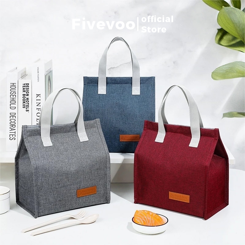Jual FIVEVOO Tas Lunch Tas Bekal Anak Tote Bag Food Box Foil Lunch Box ...