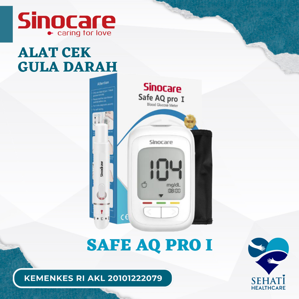 Jual Sinocare Alat Cek Gula Darah Safe AQ Pro I Test Uji Blood Glucose ...