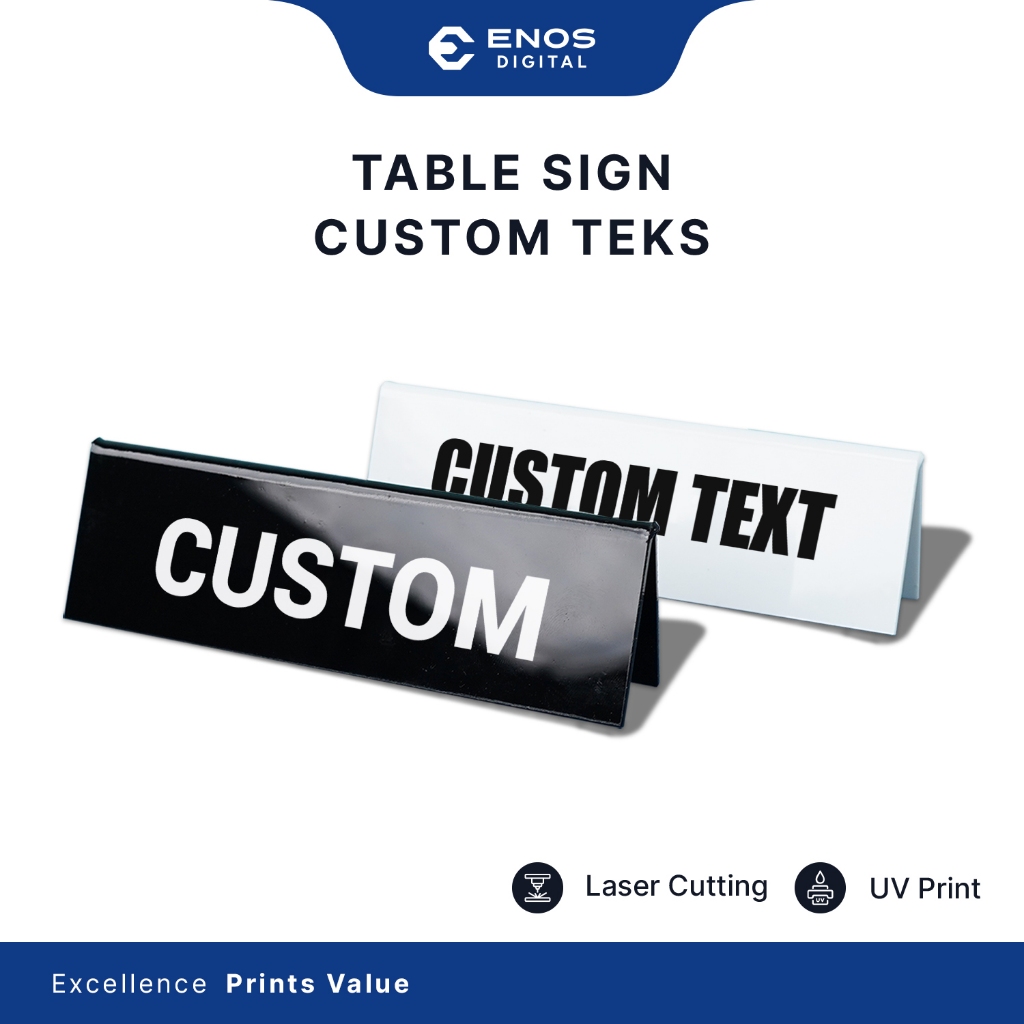 Jual Papan Nama Meja/ Akrilik Custom Tulisan/ Table Sign / Tent Card ...