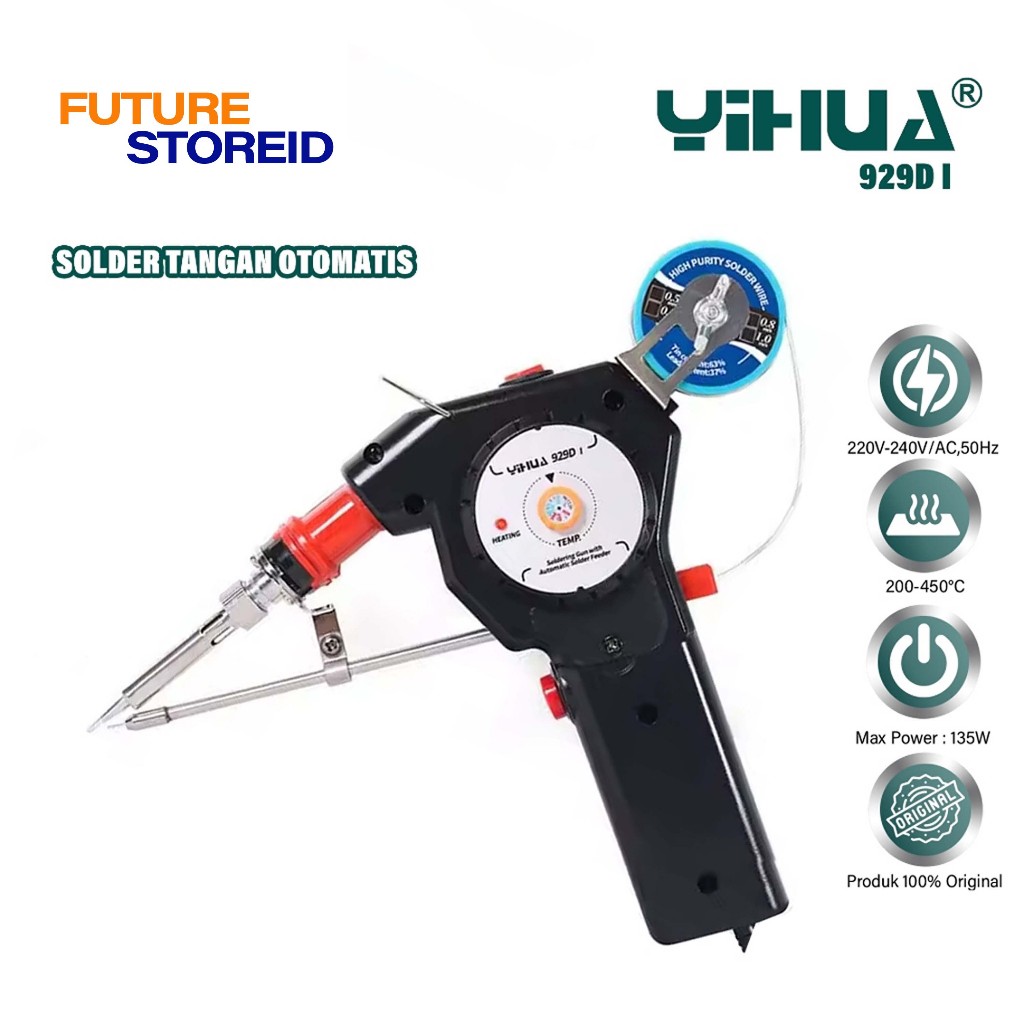 Jual YIHUA 929D-I SOLDER TANGAN OTOMATIS KELUAR KAWAT TIMAH MANUAL ORIGINAL | Shopee Indonesia