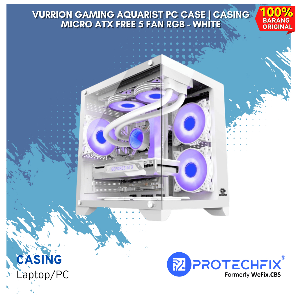 Jual VURRION GAMING AQUARIST PC Case | Casing Micro ATX Free 5 Fan RGB ...