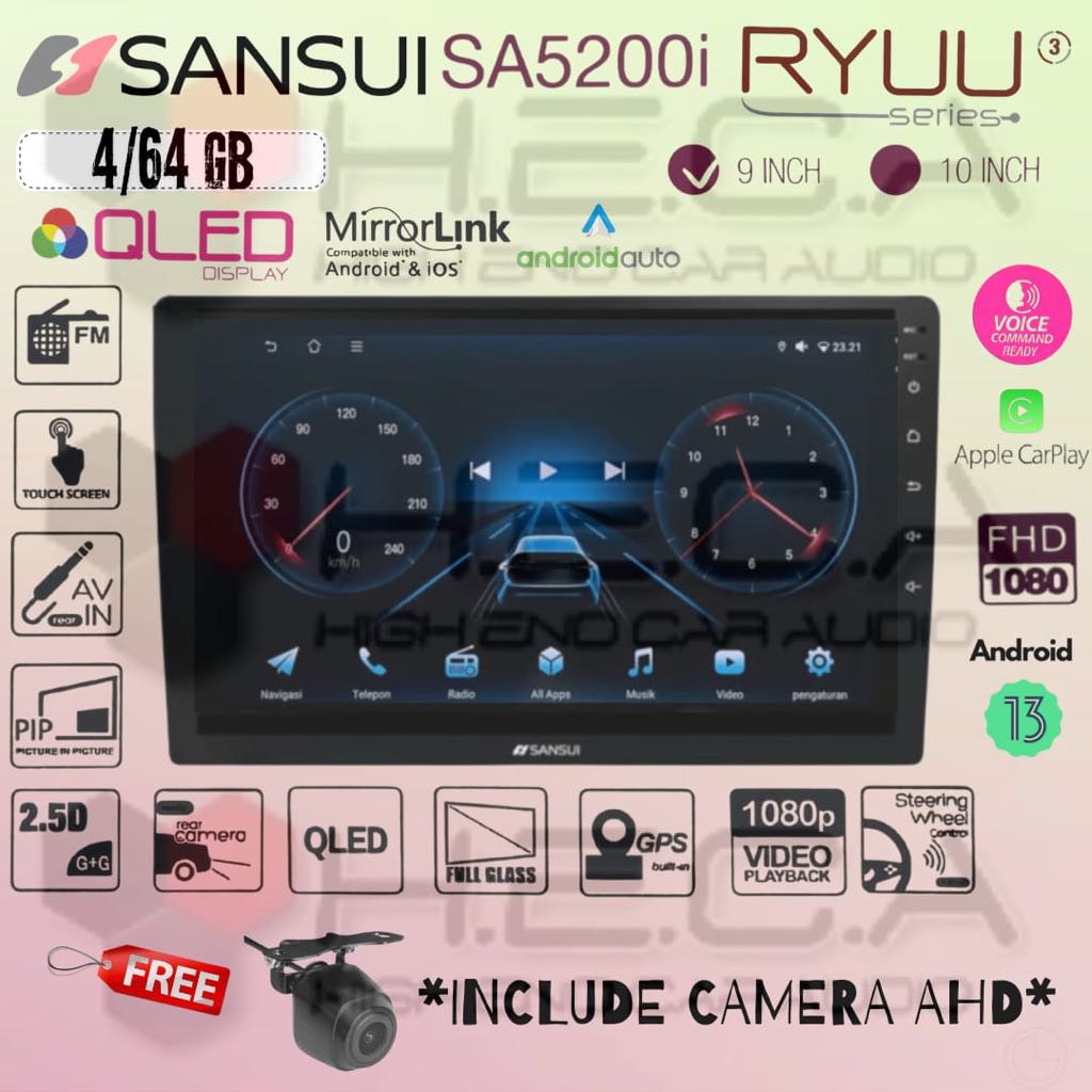 Jual SANSUI RYUU QLED Gen3 4/64 GB Android G3 9" Inch SA-5200I Head ...