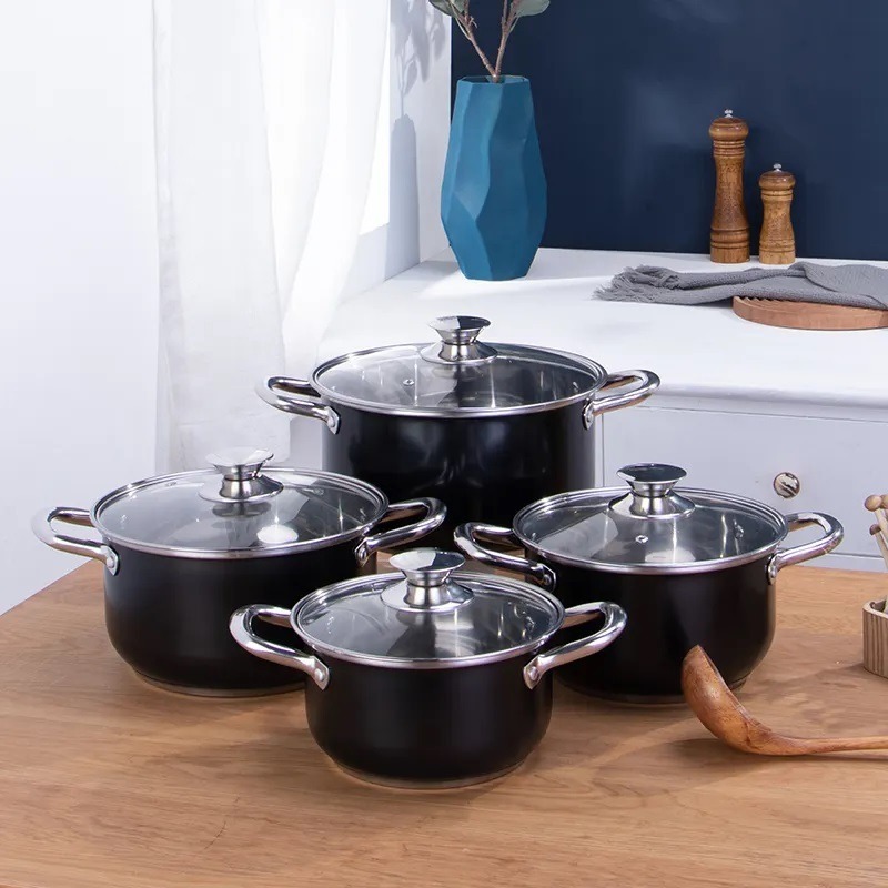 Jual HANARI panci satuan tebal stainless steel premium hitam | Shopee ...