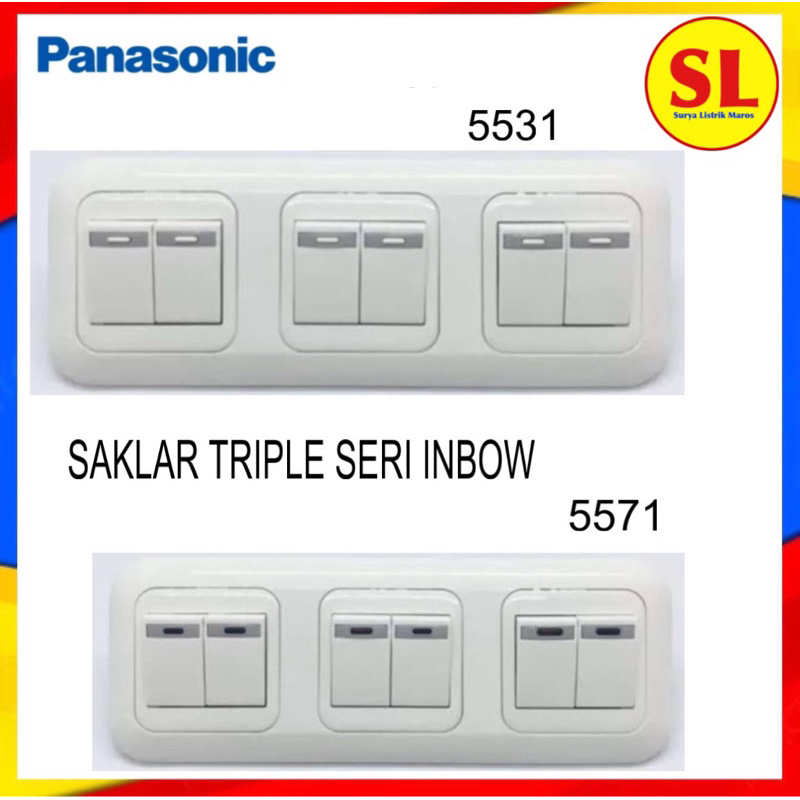 Jual PANASONIC SAKLAR SERI TRIPLE SAKLAR GANDA INBOW WIDE SERIES ...