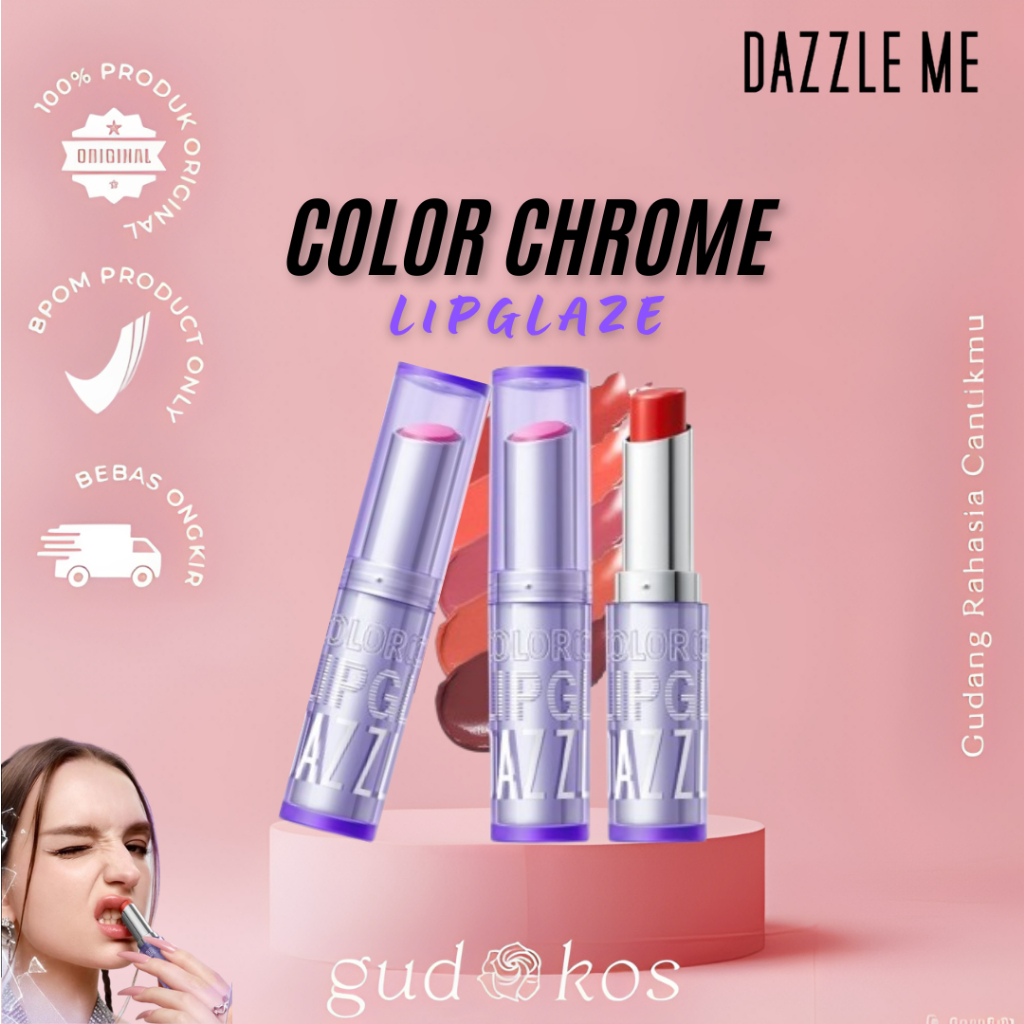 Jual DAZZLE ME Color Chrome Lipglaze |100% original Pigmented , Plumpy ...