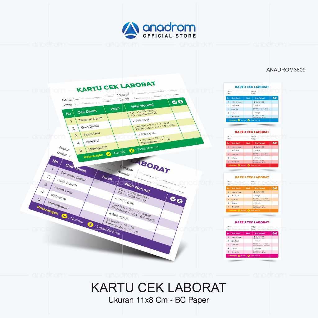 Jual Kartu Periksa Laborat | Kartu Kontrol Kesehatan | Kartu Cek ...