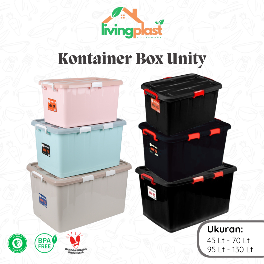 Jual [INSTANT] Kontainer Box Unity Hommy Pastel & Hitam / Container Box Kuat / Container Box ...