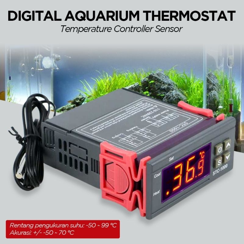 Jual STC-1000 - Black Aquarium Digital Thermostat Temperature Controller Sensor | Shopee Indonesia