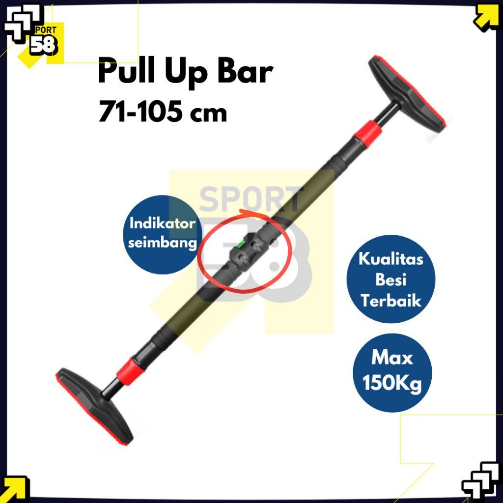 Jual SPORTS58 - Pull Up Bar Dinding Alat Tiang Pull Up Pintu 70-105 CM ...
