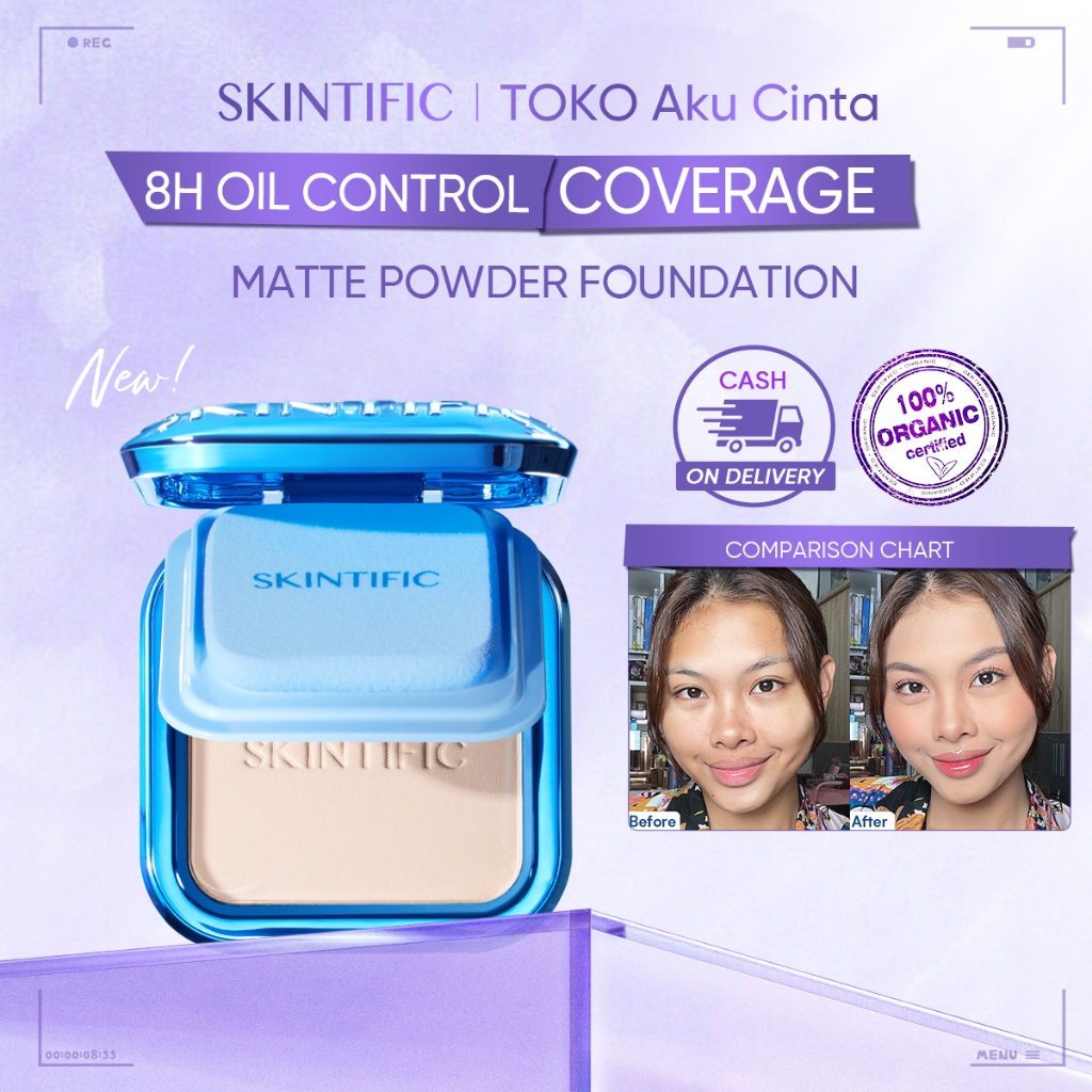 Jual 【100 Original】SKINTIFIC - Ultra Cover Powder Foundation 9g | Two Way Cake Pressed Powder ...