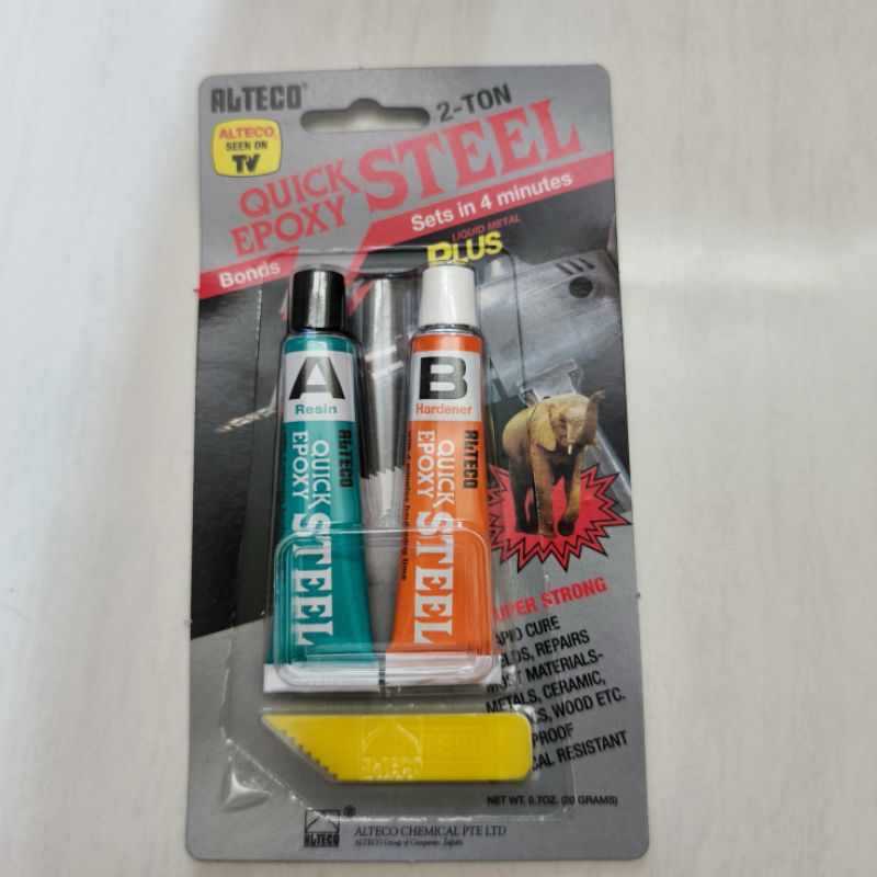 Jual Lem Campur dextone 20 / 57 GRAM Hitam Putih Quick Epoxy Steel 2 Ton Merk Alteco Asli 4 ...