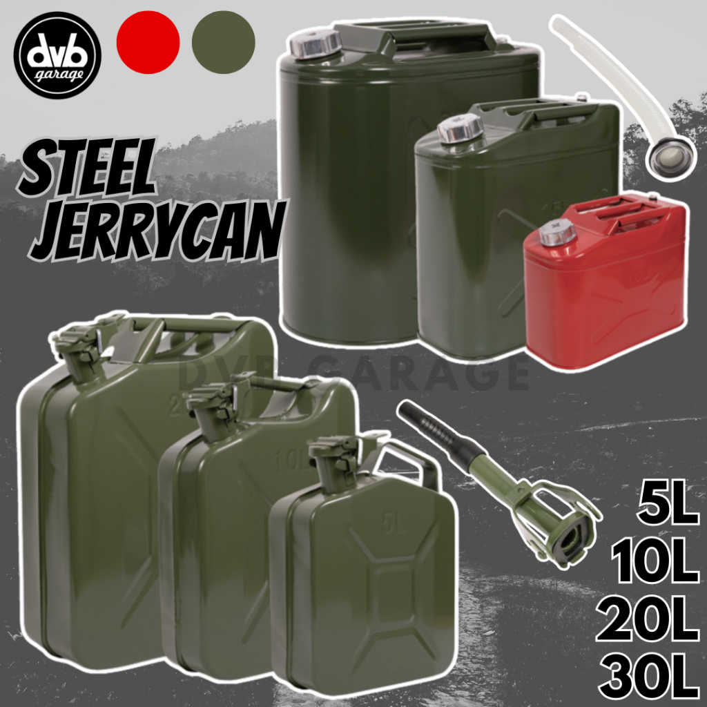 Jual JERIGEN BESI BENSIN SOLAR JERRYCAN CARBON STEEL PLATE JIRIGEN ARMY ...