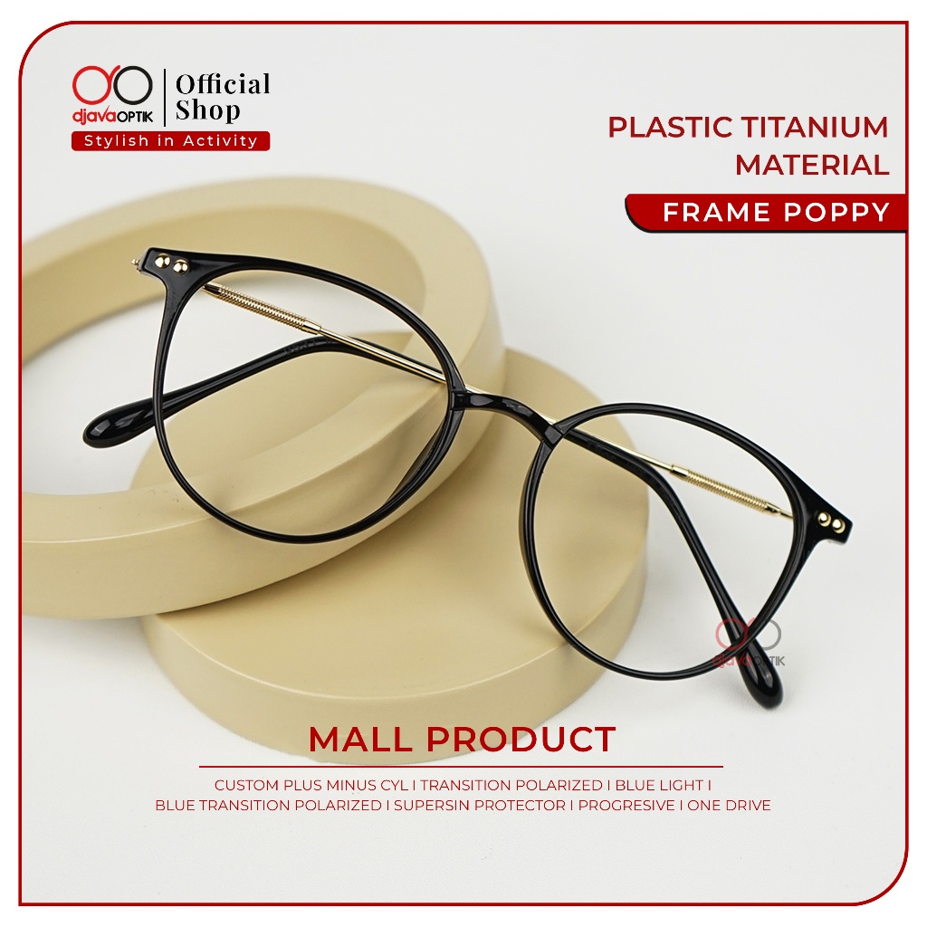 Jual DJAVA OPTIK - Frame Poppy - Kacamata Korea Mall Lensa Supersin Protect Anti UV Anti Sinar ...