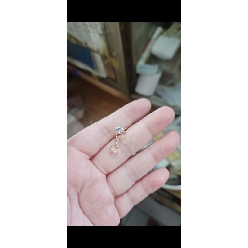 Jual anting toge end loop desi mata satu putih emas asli 375 muda mata ...
