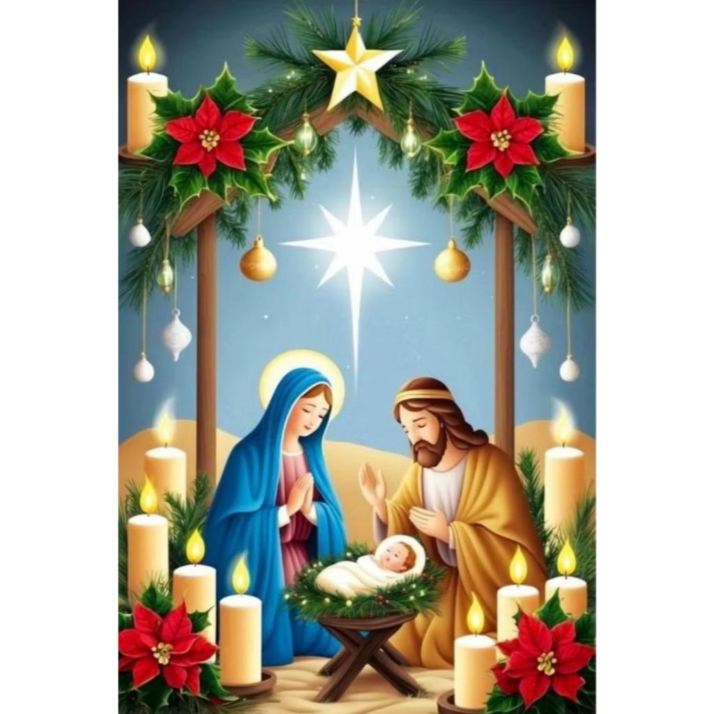 Jual LUKISAN FULL DIAMOND 5D PAINTING (DIY) KELAHIRAN YESUS FULL DRILL ...