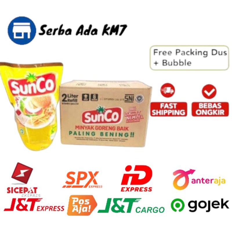Jual 1 DUS MINYAK GORENG/MINYAK SUNCO KEMASAN 2LT/ 6PCS | Shopee Indonesia