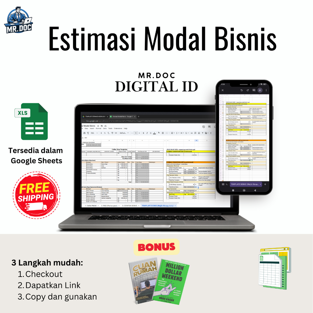 Jual TEMPLATE LAPORAN KEUANGAN Estimasi Modal Bisnis | Shopee Indonesia
