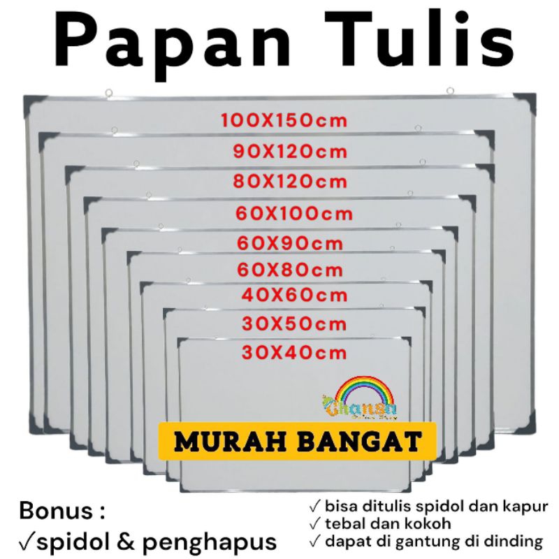 Jual Papan Tulis Anak/Papan Tulis 2 Sisi/Whiteboard Murah/Papan Tulis ...