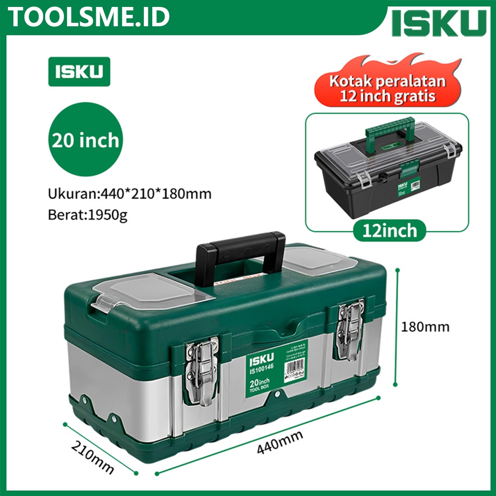Jual ISKU Tool Box Besar 15-20 Inch Tahan lama Toolbox Baja Kotak Perkakas besar Material ...