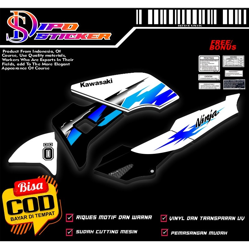 Jual Sticker striping ninja kis custom 60 transparan UV (bisa riquest ...