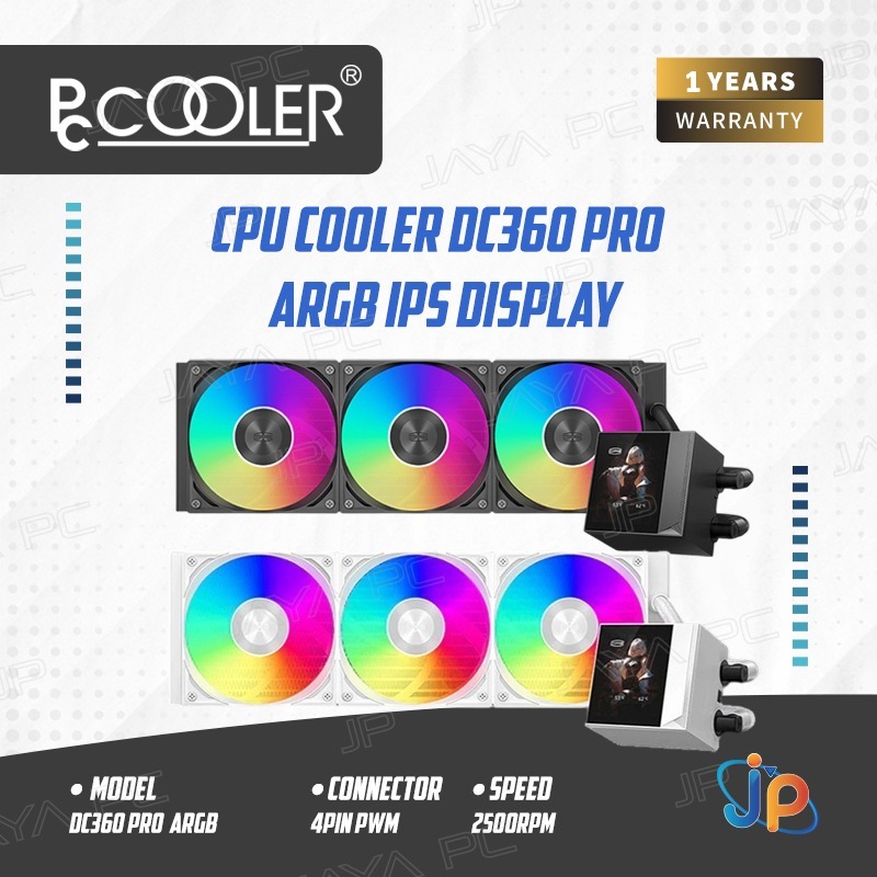 Jual PCCOOLER DC360 PRO ARGB - Liquid CPU Cooler Fan 360mm IPS LCD Display | Shopee Indonesia