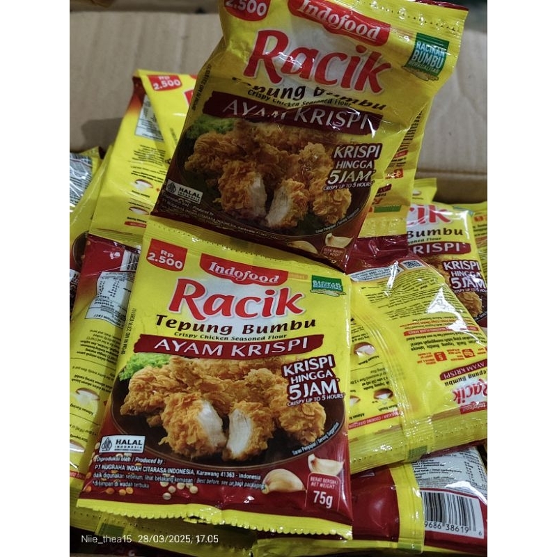 Jual Indofood Racik Tepung Bumbu Ayam Krispi (1 Renceng isi 10 pack ...
