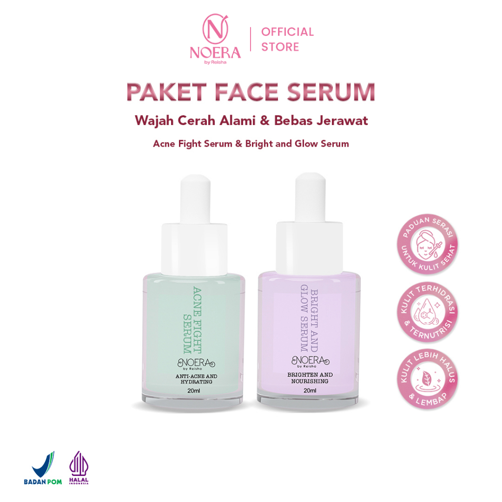 Jual Noera Paket Face Serum | Acne Fight Serum & Bright and Glow Serum ...
