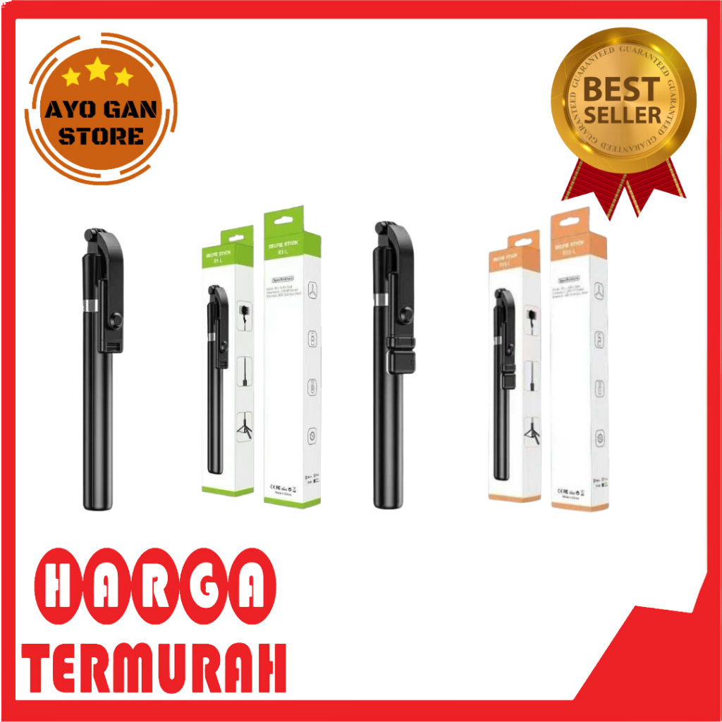 Jual Tripod Tongsis Selfie stick R1-L tongsis plus Remote Bluetooth ...