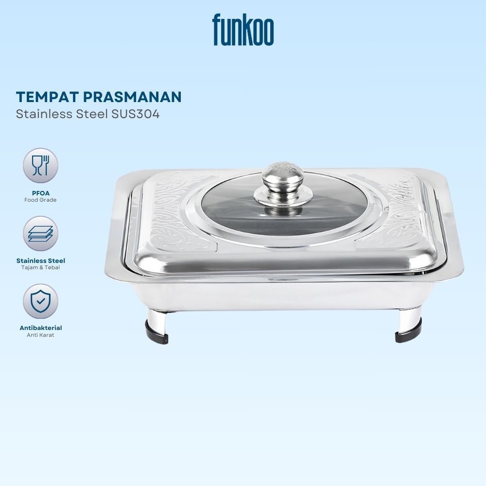 Jual Funkoo Tempat Prasmanan Wadah Lauk Sayur Fast Food Tutup Kaca ...