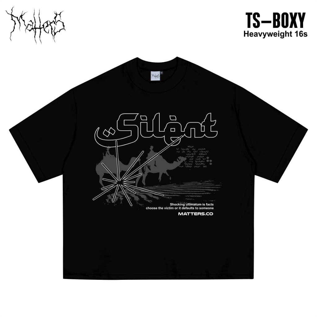 Jual MATTERS Kaos Boxy Pria Heavyweight 16s Silent Hitam | Shopee Indonesia