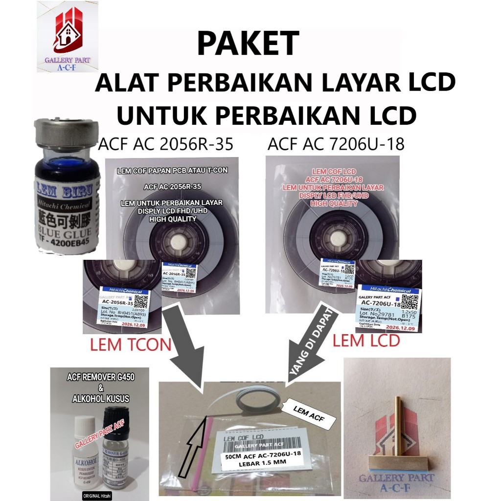 Jual PAKET acf ac 7206U+ acf 2056R ke pcb ticon + mata solder T 40 WATT PLUS KARET/ RUBER / LEM ...