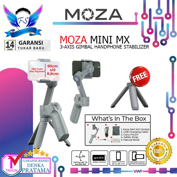 Jual MOZA MINI MX 3-Axis Folding Stabilizer Handheld Gimbal Smartphone ...