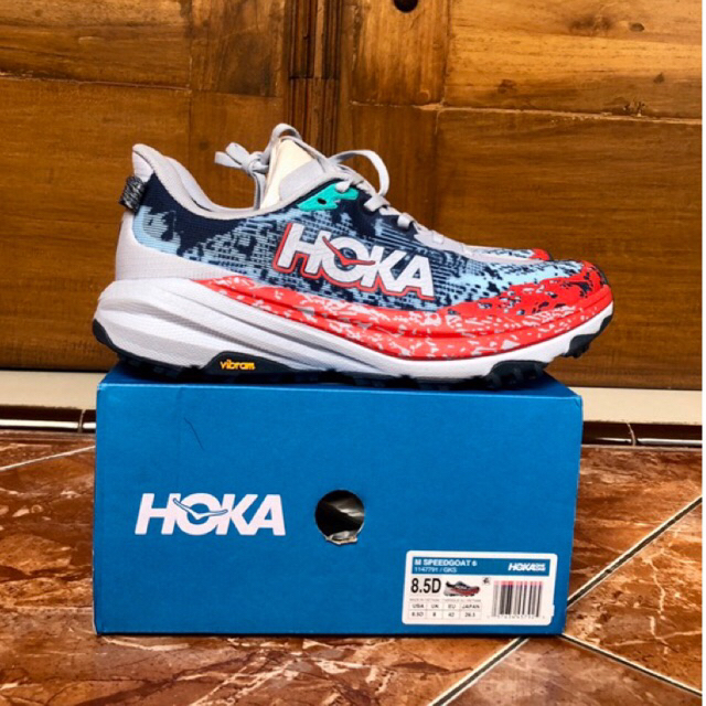 Jual Sepatu Trail Running Hoka Speedgoat 6 Gull Stormy Skies Original ...