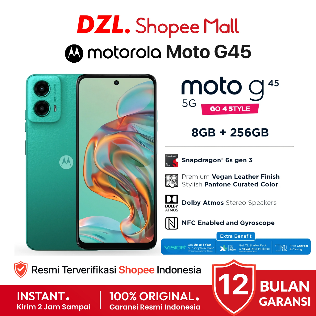 Jual DZL - HP MOTOROLA G45 5G 8/256 GB NFC Original Resmi Official ...