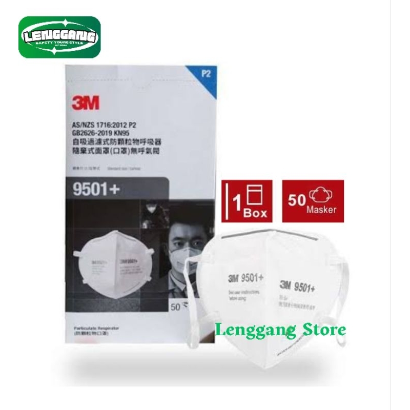Jual Masker 9501+ KN95 Earloop Particulate Respirator P2 - 1 Box isi 50 ...
