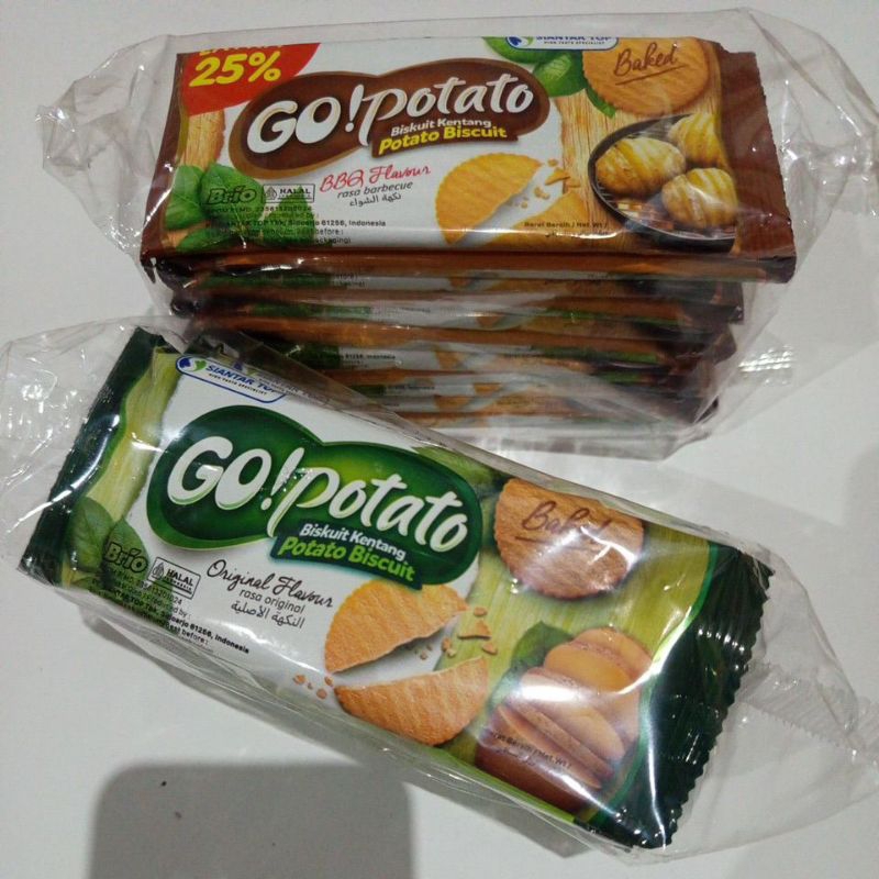 Jual Biskuit Kentang Gopotato kemasan 1 pack (140g) isi 10 bungkus ...
