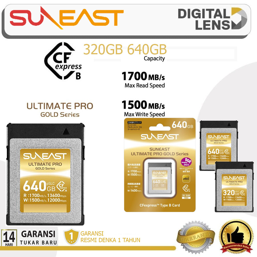 Jual SUNEAST CFexpress 640GB - 320GB Type B Card Gold Series Ultimate PRO CF Express Original ...
