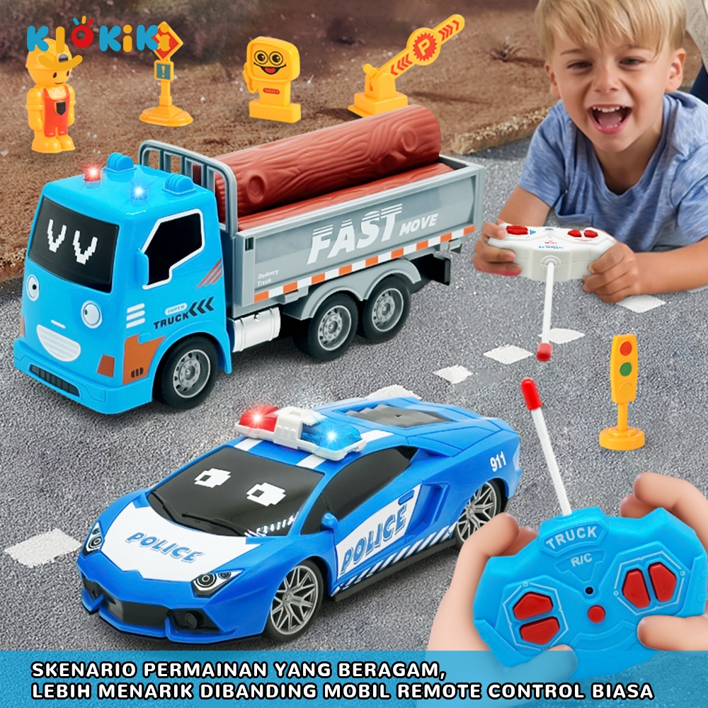Jual KiKiTOY 2-In-1 Excavator Remote Control + Dump Truk / Mixer Truck ...