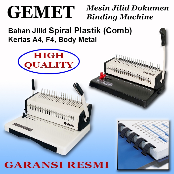 Jual Mesin Jilid / Binding GEMET, Spiral Plastik (Comb), Berbagai ...