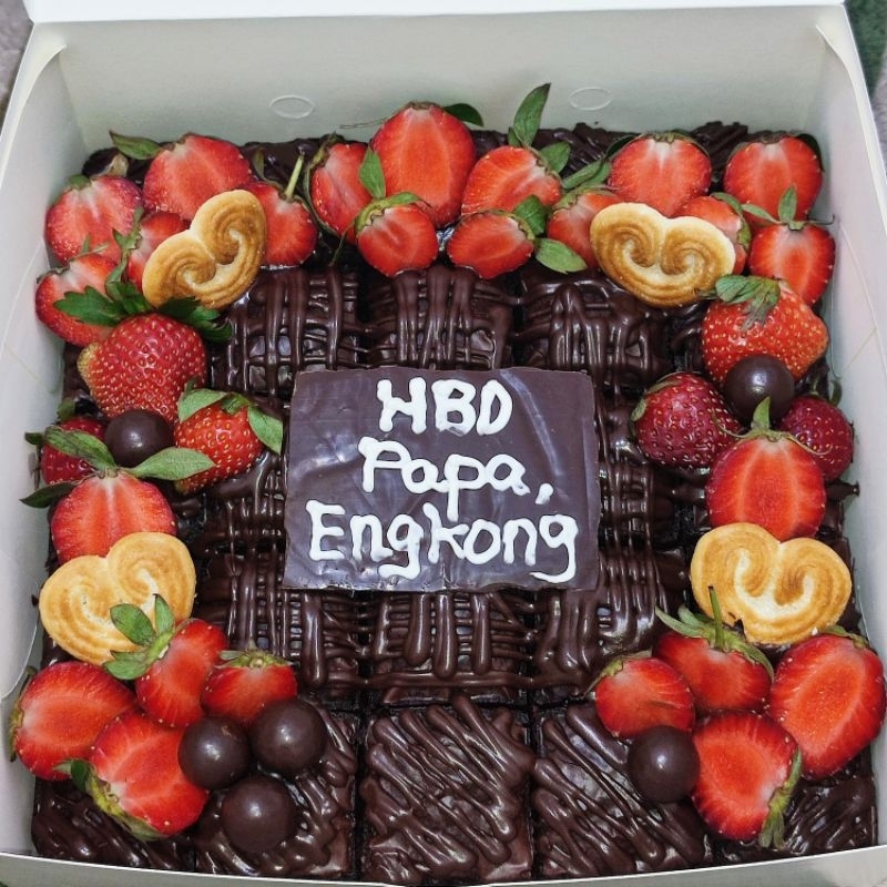 Jual KUE TART ULANG TAHUN 20x20 ENAK & NYOKLAT BANGET KUE ULTAH HBD HAPPY BDAY ANNIVERSARY ...