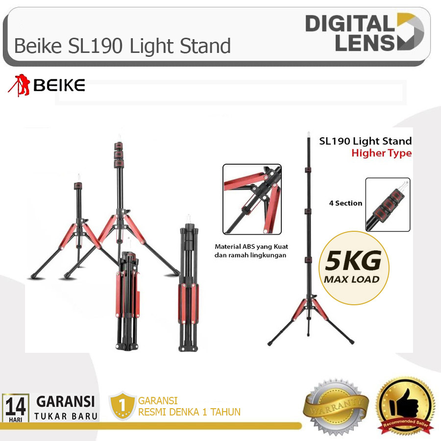 Jual Beike SL190 Light Stand Studio Lighting LightStand Beike SL 190 RESMI | Shopee Indonesia