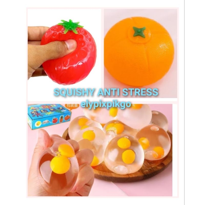 Jual squishy anti stress / squishy telur / strawberry/jeruk/squishy ...
