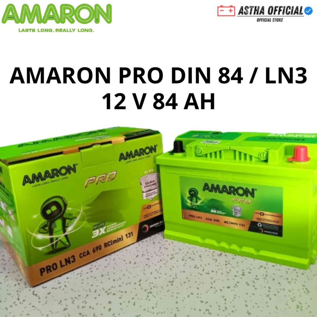 Jual Aki Mobil 58024/LN3 Amaron DIN 84 12 V 84 Ah REBORN DIESEL MERCY C200 | Shopee Indonesia