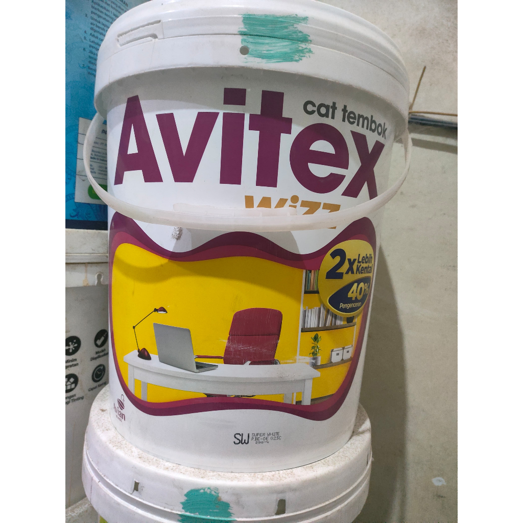 Jual Cat Tembok / Dinding Avitex Wizz 25 kg / Cat Irit Hemat Putih Pail ...