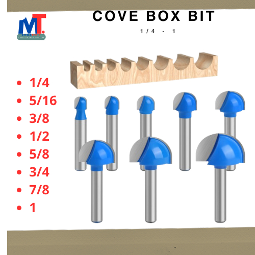 Jual Mata router kayu 1/4 cove box bit mata profil setengah lingkaran ...