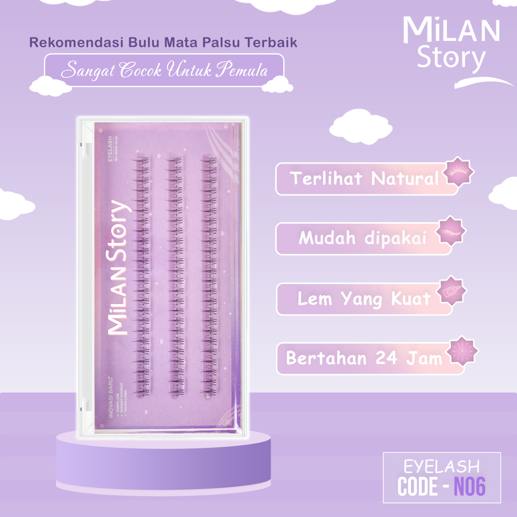 Jual [ LANGSUNG TEMPEL ] MILAN STORY Bulu Mata Bawah Palsu Individual lash N06 Natural Eyelash ...