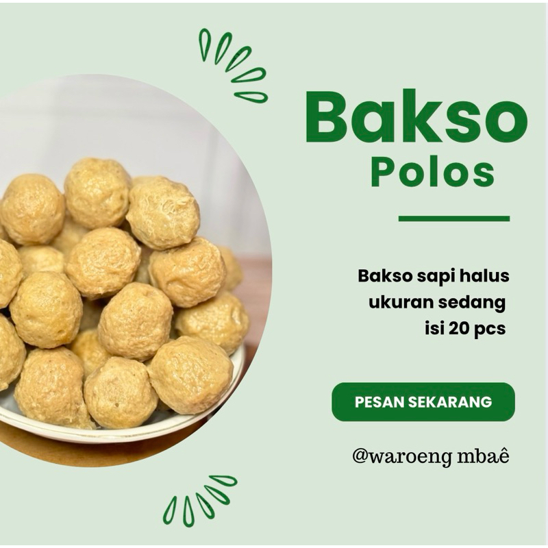 Jual Bakso Sapi Polos Sedang Isi 20 Butir, Homemade tidak menggunakan ...