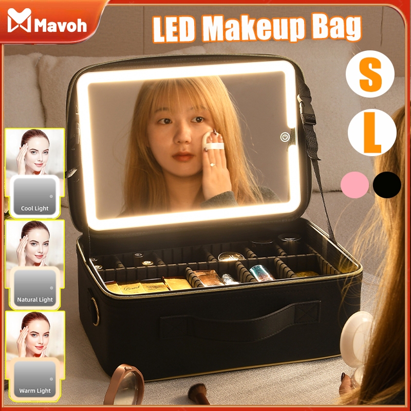 Jual Tas Makeup Lampu LED Makeupartist Bag S / L Full LED Mirror MUA ...